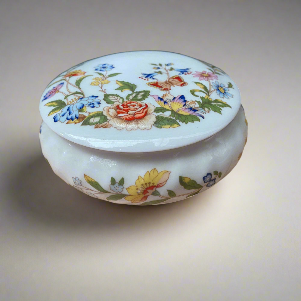 Aynsley "Cottage Garden" Trinket Box, Round Shape – MrPottery