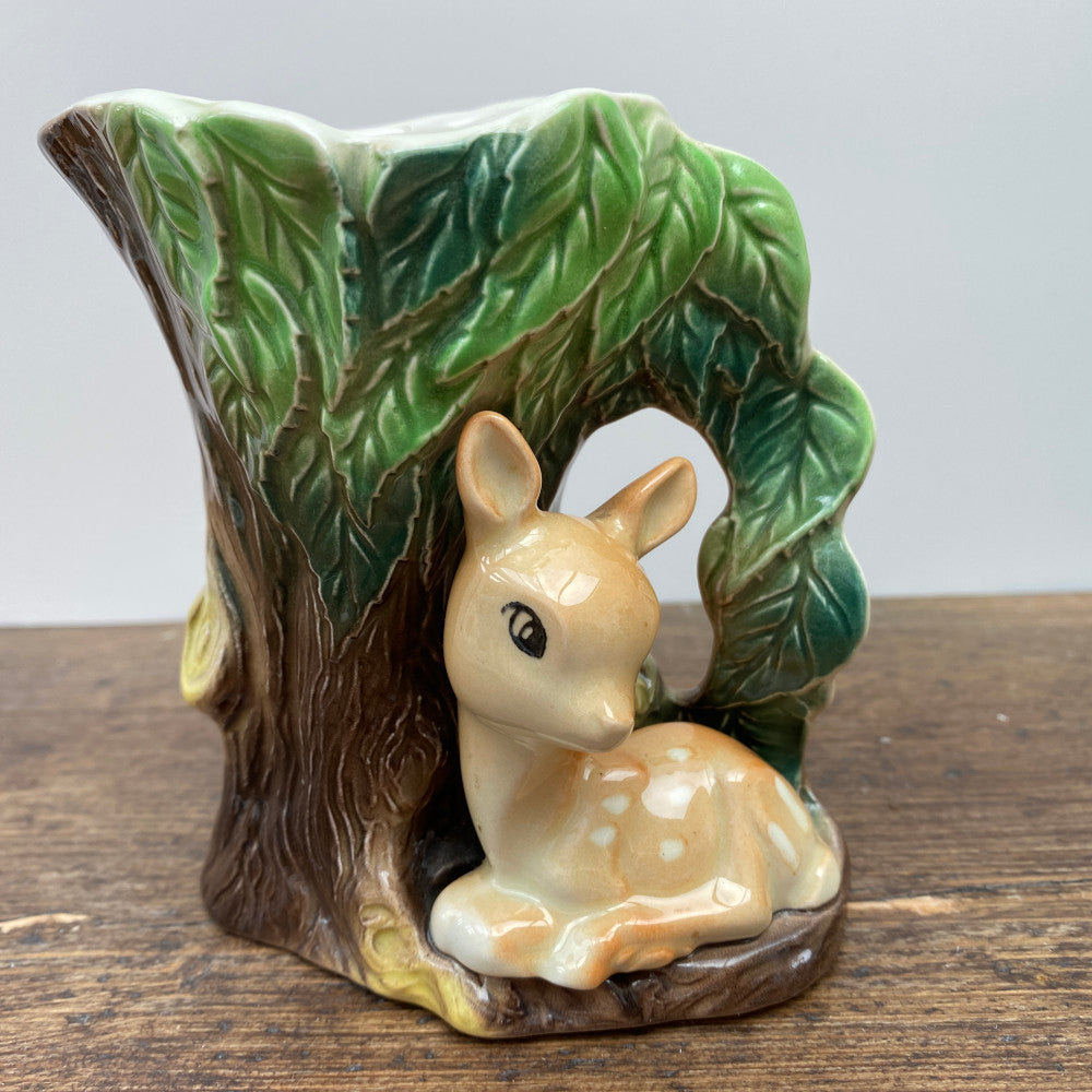 Hornsea "Decorative Ware" Woodland Posy Vase - Royal Fauna - Deer unde ...