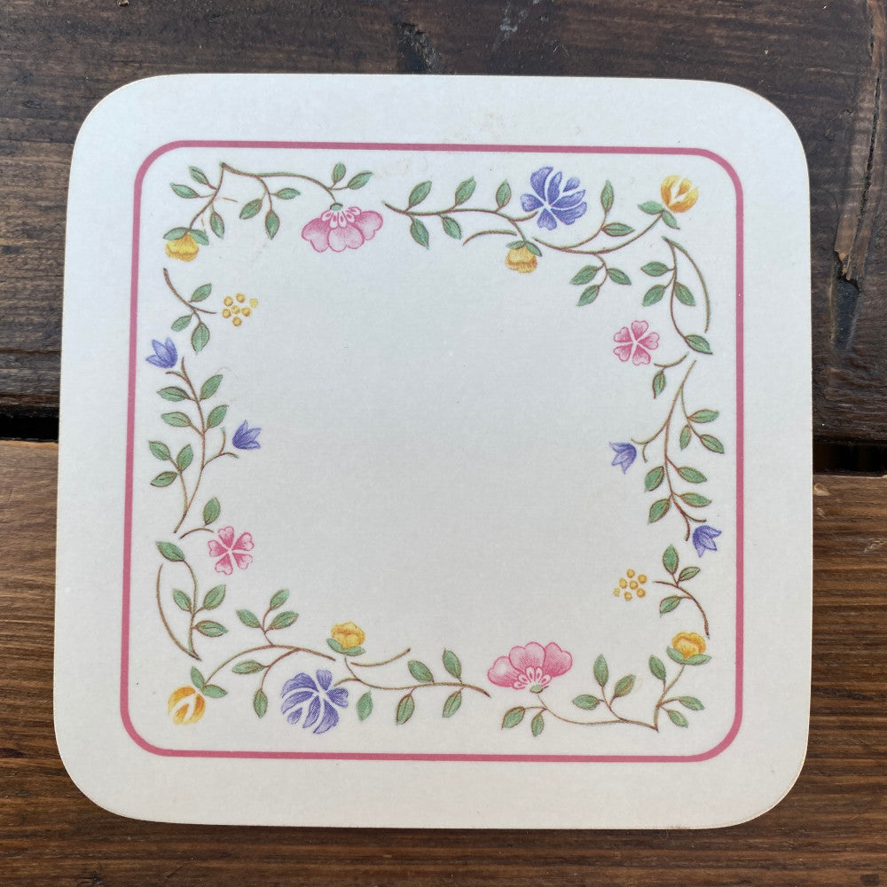 Johnson Bros "Summer Chintz" Boxed Set of 6 Square Coasters, Cork ...