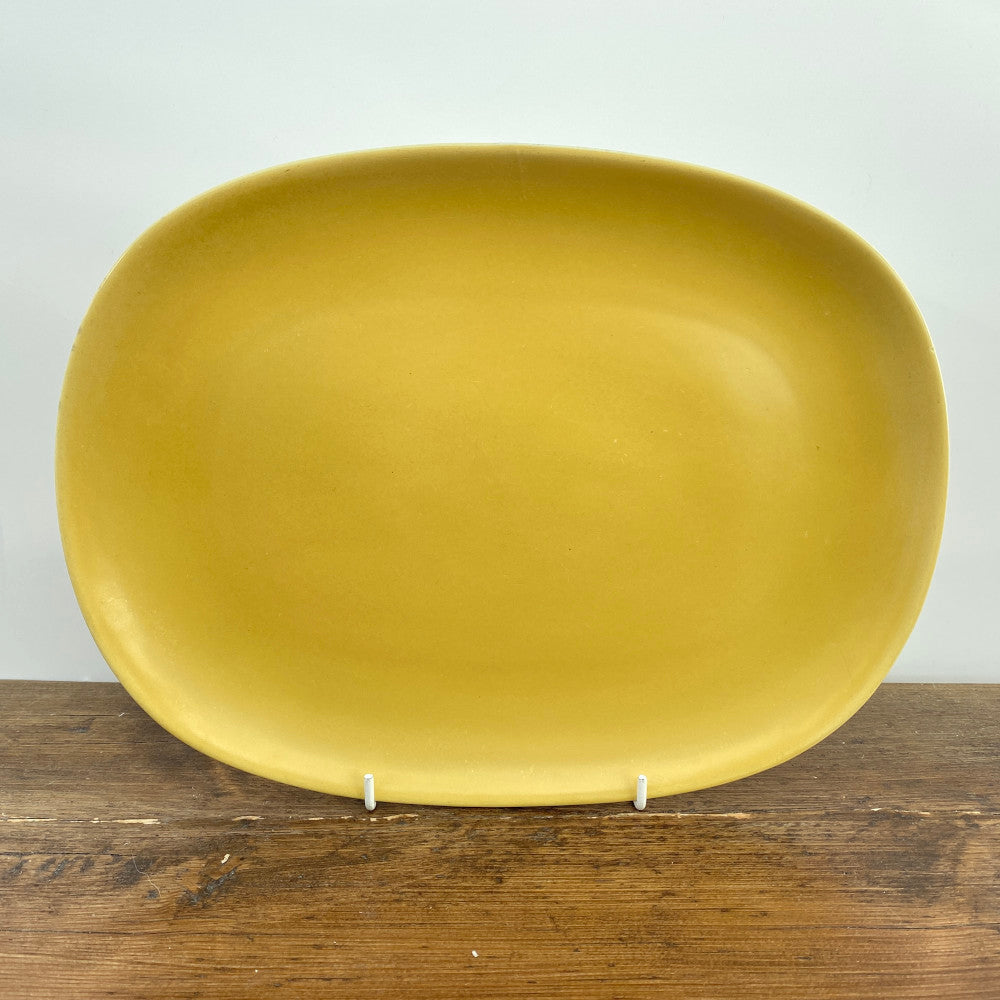 Poole Pottery "Twintone - Sweetcorn & Brazil (C107)" Oblong Serving Pl ...