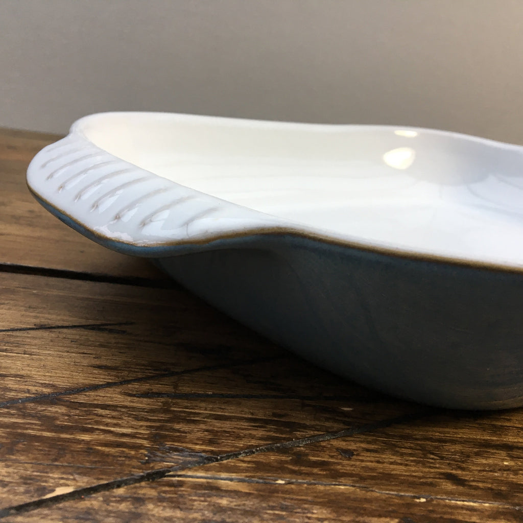 Denby "Colonial Blue" Oblong Roaster (White Interior With Handles ...