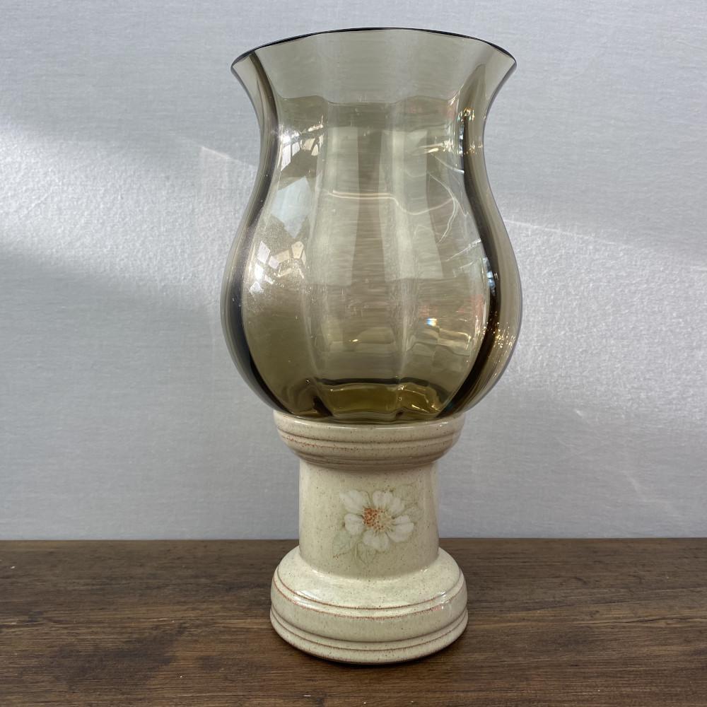 Denby "Daybreak" Candlestick with Smoked Hurricane Lampshade (RARE ...