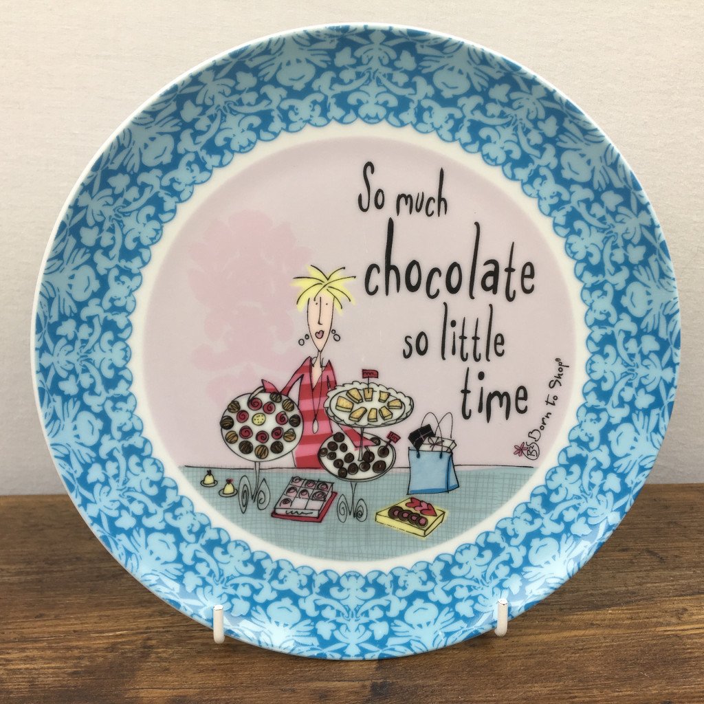 Johnson Brothers "Born To Shop" Plate (So much chocolate...) – MrPottery