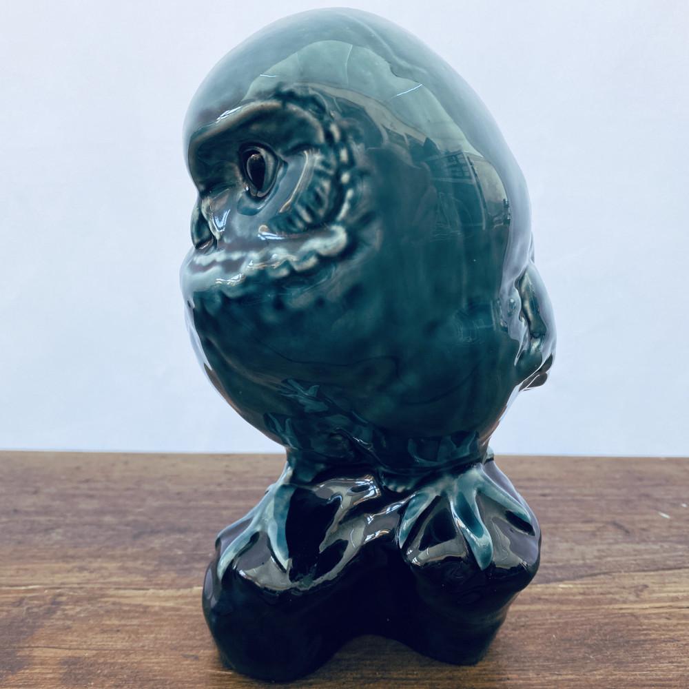 Poole Pottery "Blue Dolphin Glaze" Large Owl with Black Base – MrPottery