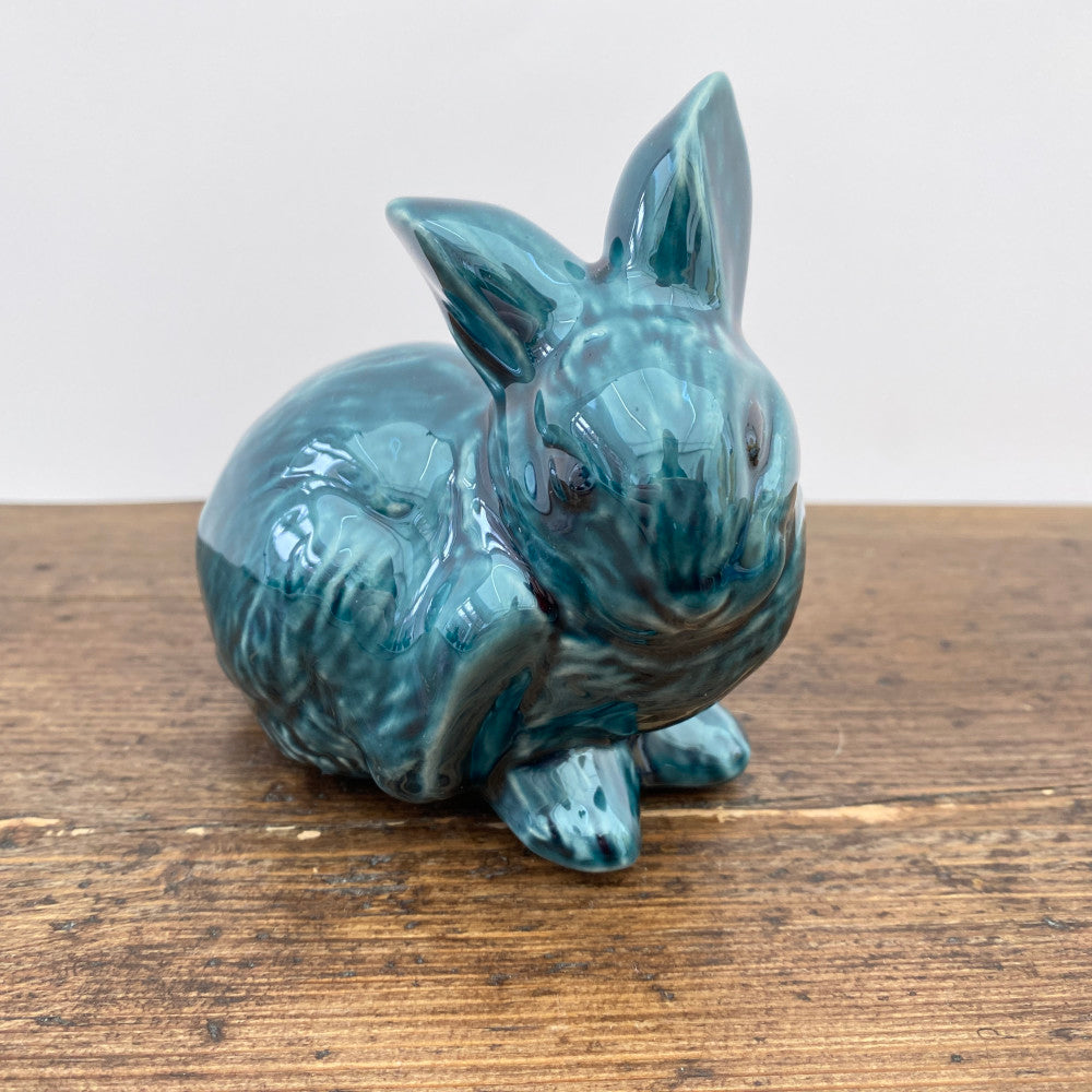 Poole Pottery "Blue Dolphin Glaze" Rabbit (Scratching) – MrPottery