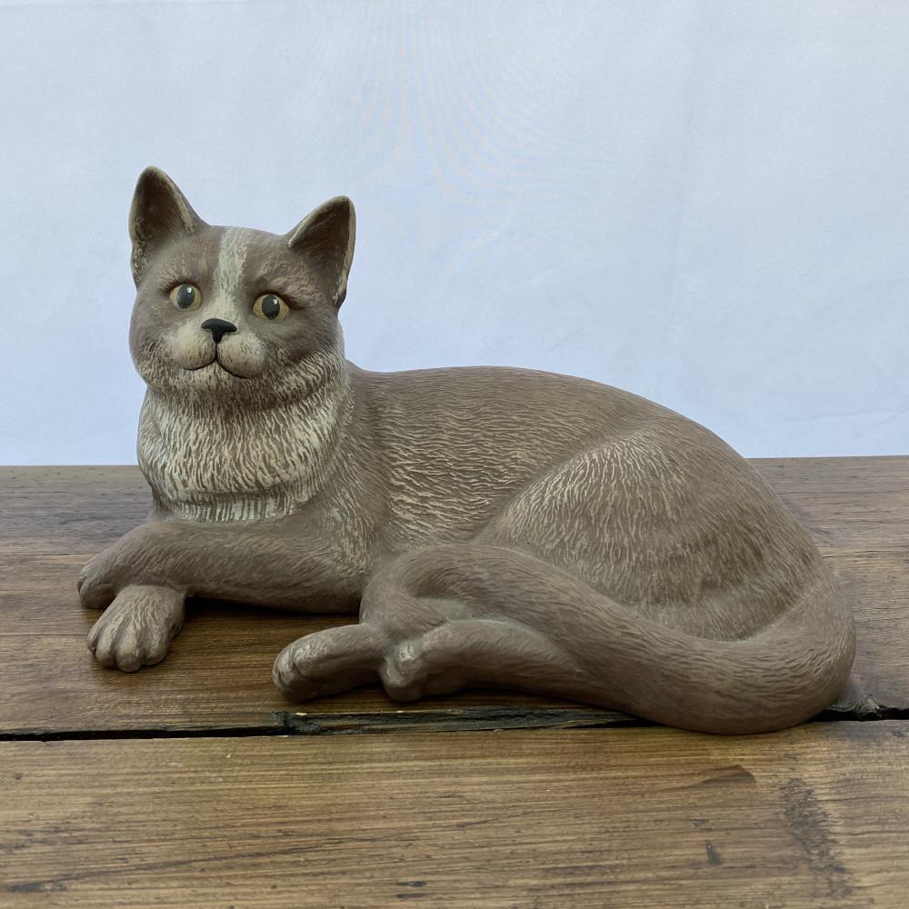 Poole Pottery "Stoneware Wildlife Sculptures" Cat - Lying Down (in Acr ...