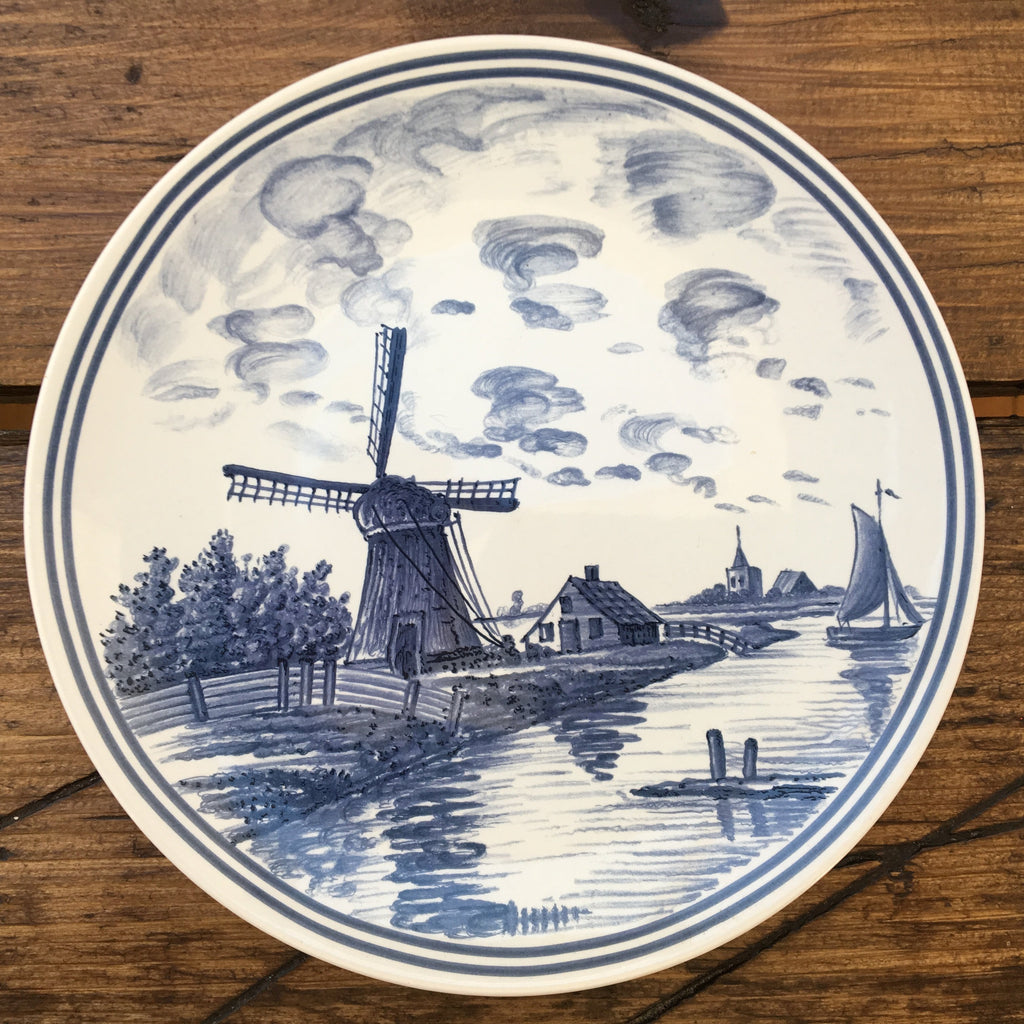 Poole Pottery "Transfer Plate" - Delft Blue - Windmill & Boat – MrPottery