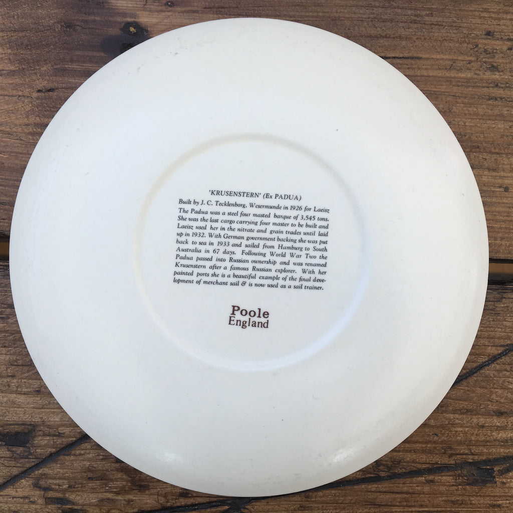 Poole Pottery "Transfer Plate" - Ships - Krusenstern (Ex PADUA) – MrPottery